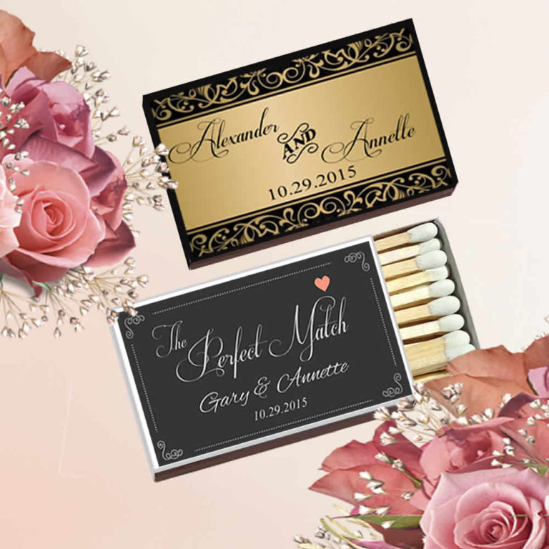 Personalized Wedding Matches Cheap, Custom Wedding Matches FREE Assembly