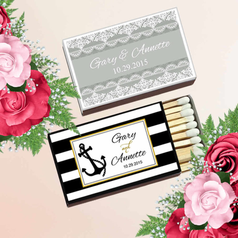 Personalized Wedding Matches Cheap, Custom Wedding Matches FREE Assembly
