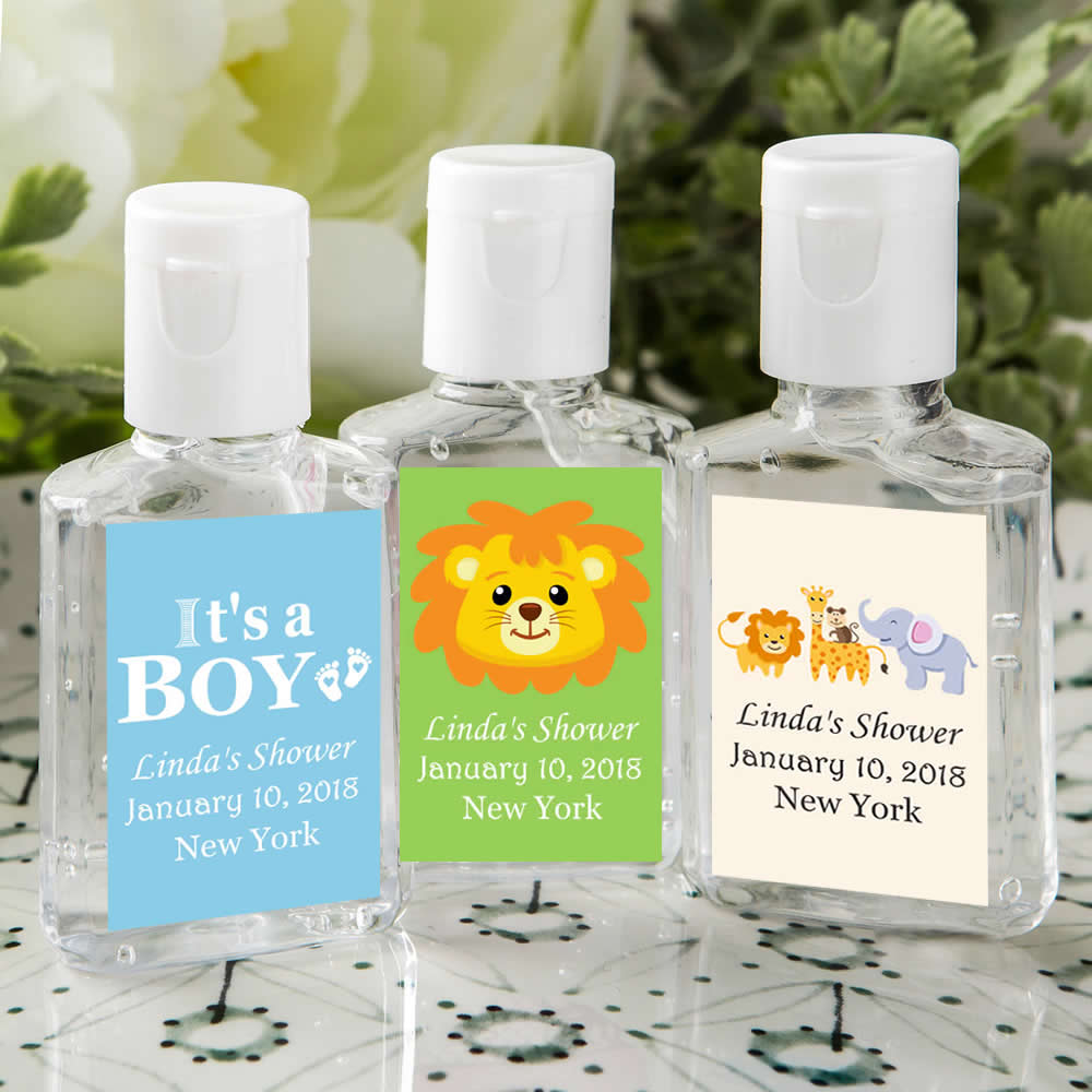 Hand Sanitizer Baby Boy Shower Favors Personalized – FREE Assembly