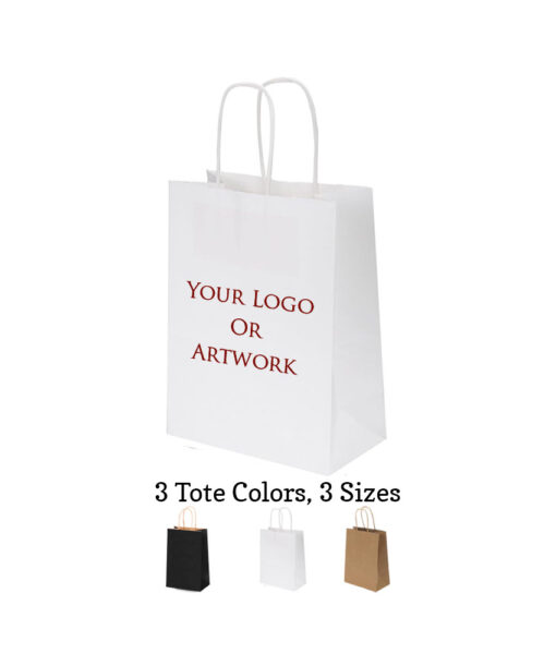 Personalized Paper Tote Bags With Handles Your Logo FREE Rush